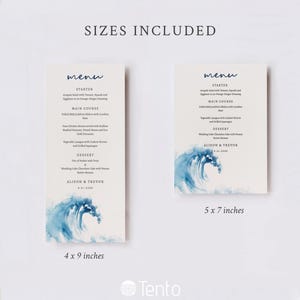 EDITABLE | Ocean Menu Card Template, 0012AA - Etsy