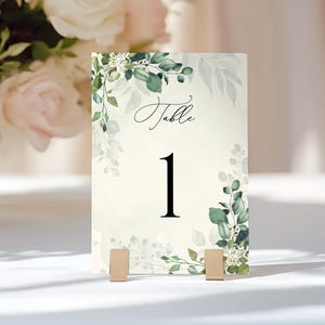 EDITABLE | Eucalyptus Table Number Template, 0006AA - Etsy