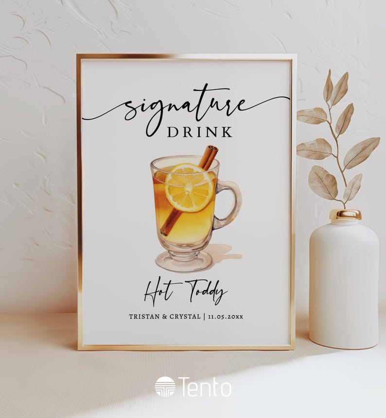 Hot Toddy Cocktail Bar Sign, Editable Template, 0042AA - Etsy