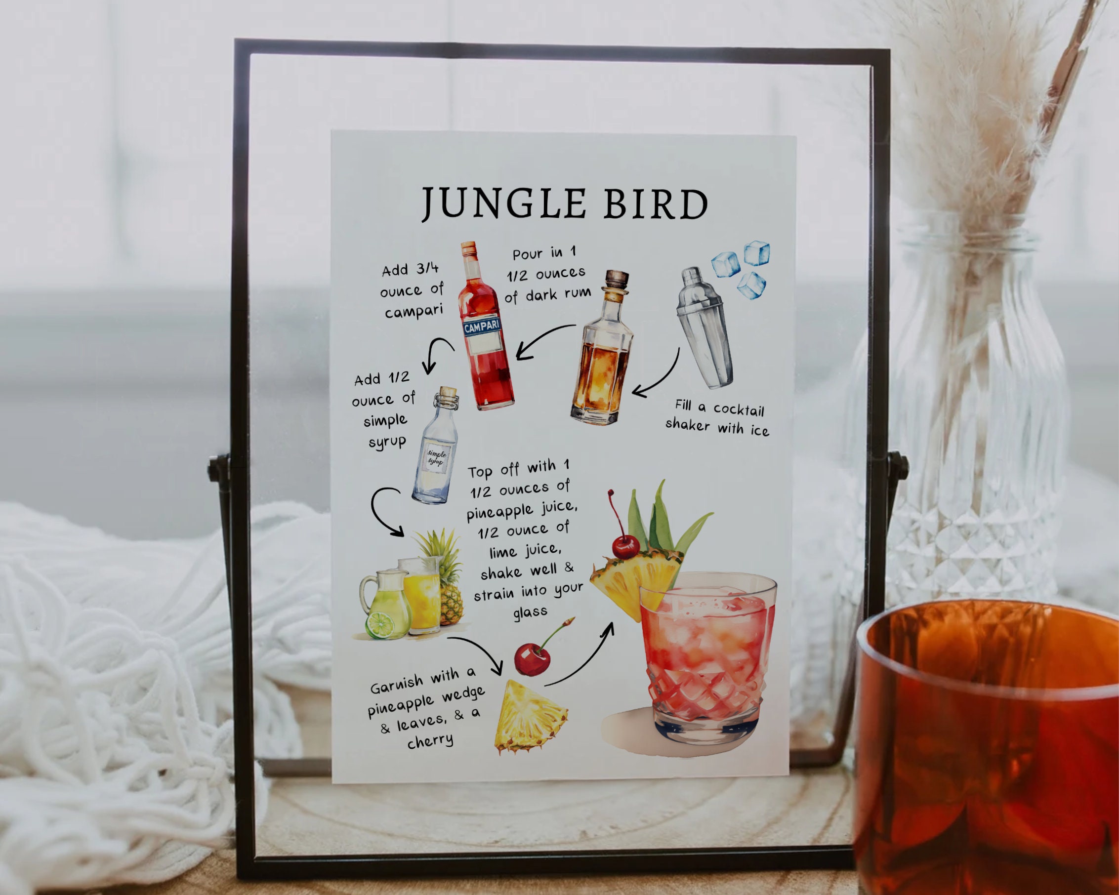 EDITABLE Jungle Bird Bar Sign Template, 0042AA - Etsy