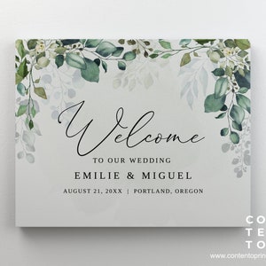 EDITABLE Eucalyptus Welcome Sign Template, 0006AA - Etsy