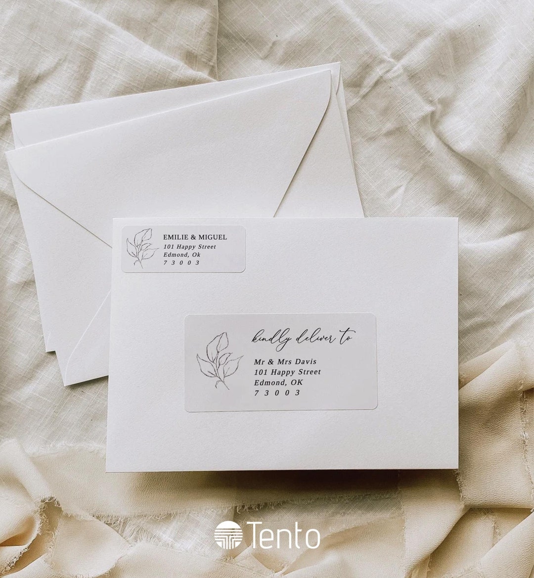 EDITABLE | Silver Foliage Envelope Address Sticker Template, 0005AA - Etsy