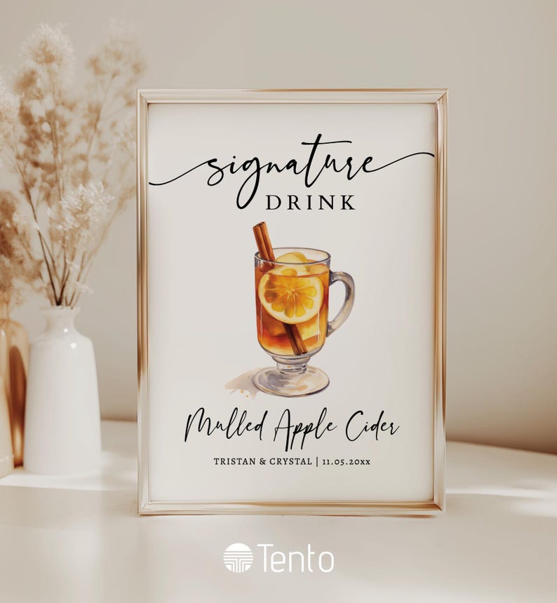 Mulled Apple Cider Cocktail Bar Sign, Editable Template, 0042AA - Etsy