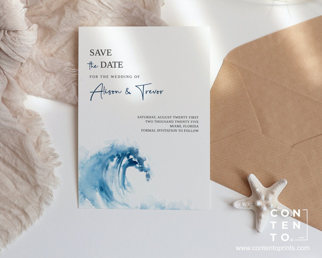 EDITABLE Ocean Save the Date Template, 0012AA - Etsy