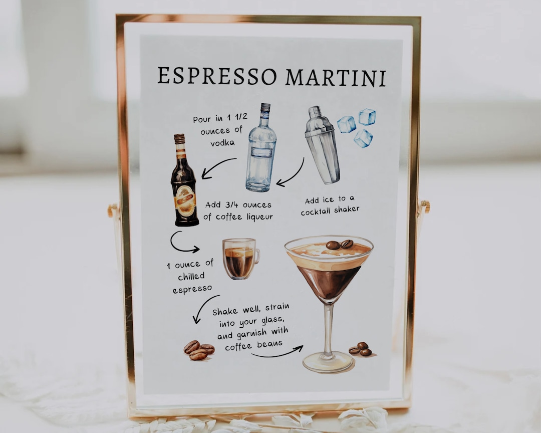 EDITABLE | Espresso Martini Bar Sign Template, 0042AA - Etsy