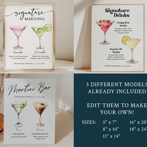 EDITABLE | Martini Bar Sign Template, 0042AA - Etsy