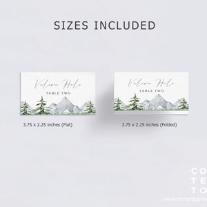 EDITABLE Mountain Place Card Template, 0018AA - Etsy
