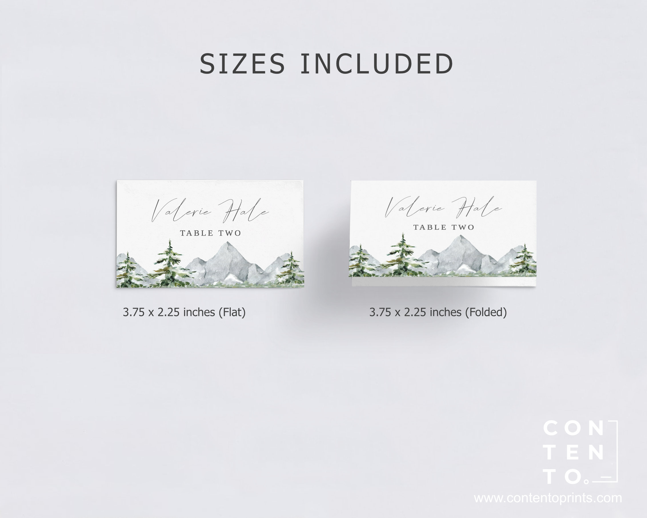 EDITABLE Mountain Place Card Template Printable Wedding - Etsy