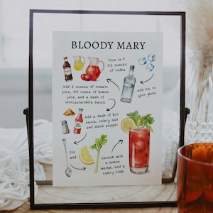 EDITABLE | Bloody Mary Bar Sign Template, 0042AA - Etsy