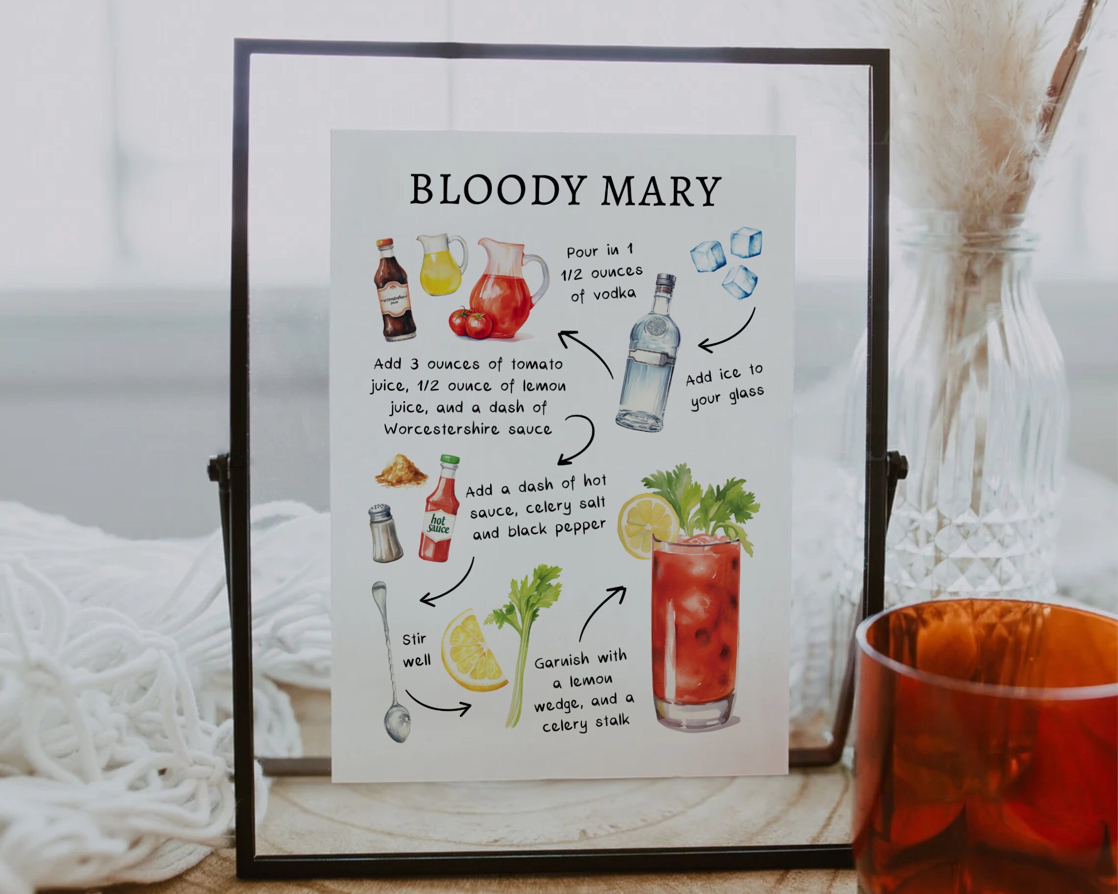 EDITABLE | Bloody Mary Bar Sign Template, 0042AA - Etsy