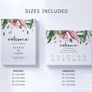 EDITABLE Tropical Welcome Sign Template 0003AA - Etsy