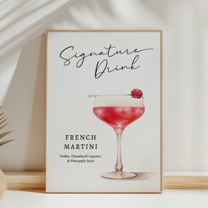 EDITABLE | French Martini Bar Sign Template, 0042AA - Etsy