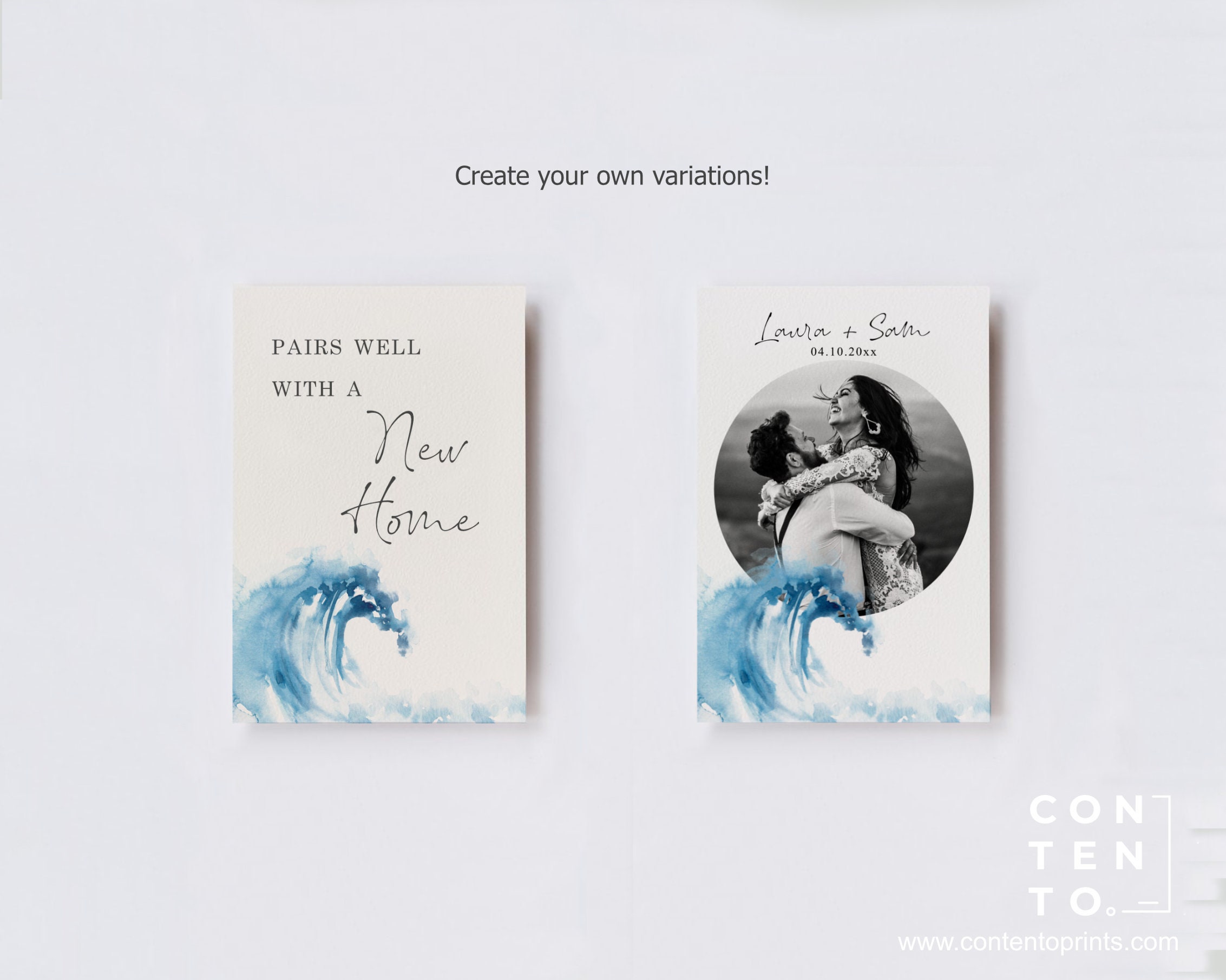 EDITABLE Ocean Wine Bottle Label Template, 0012AA - Etsy