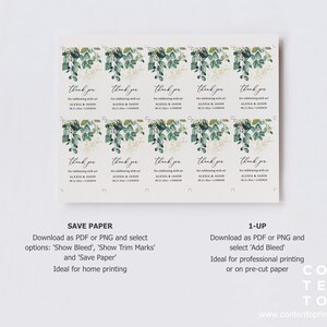 EDITABLE Eucalyptus and Gold Favor Tag Template, 0004AA - Etsy