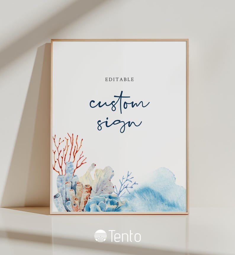 EDITABLE | Ocean Baby Shower Sign Bundle, Custom Template, 0012AA - Etsy