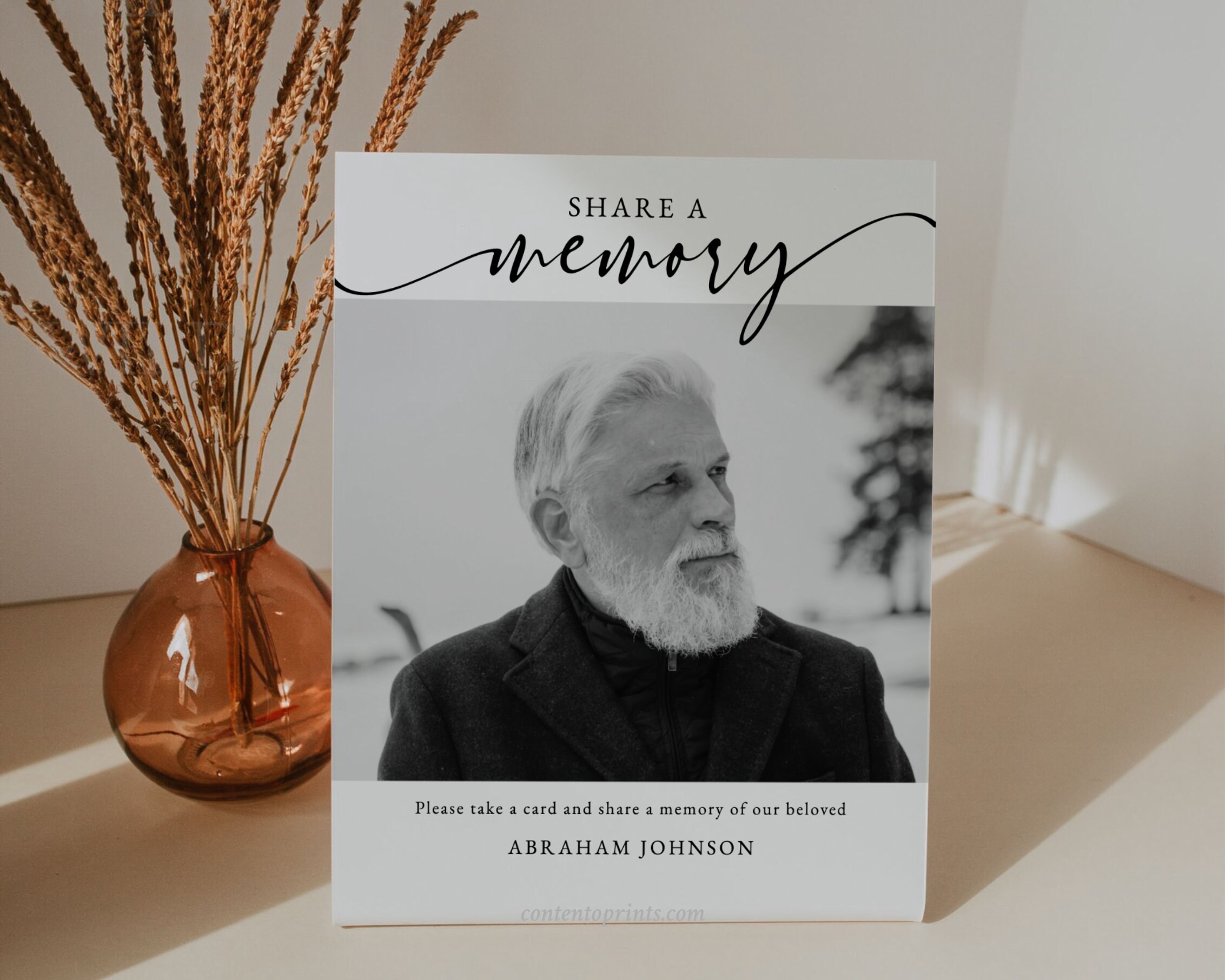 EDITABLE Share a Memory Sign and Card Templates Minimalist - Etsy