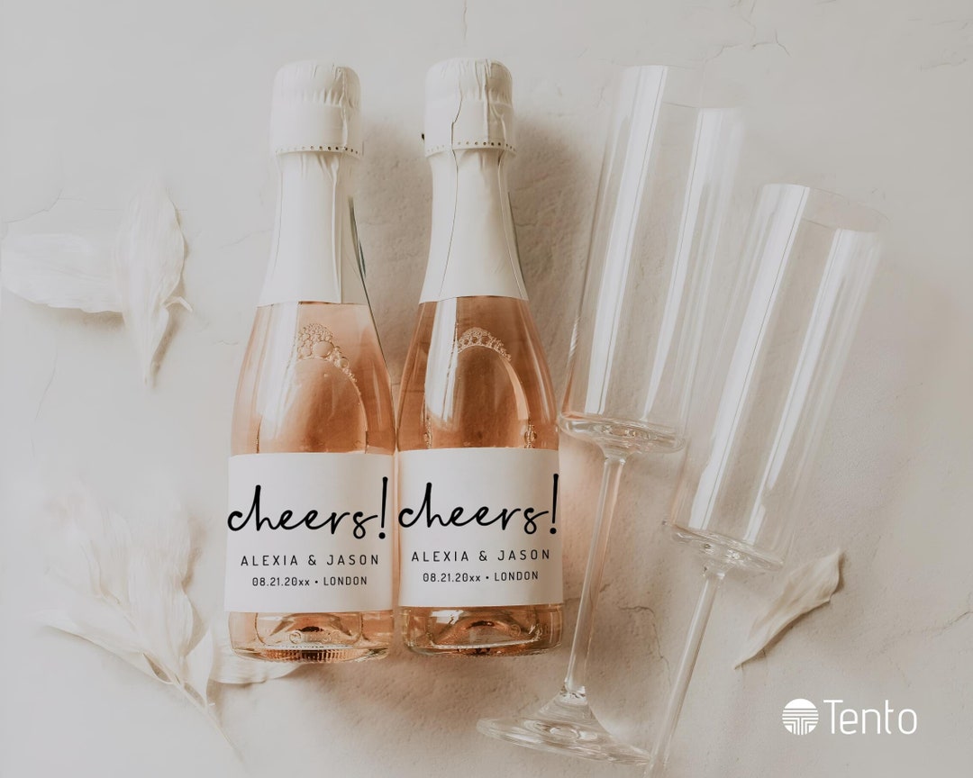 EDITABLE | Mini Champagne Bottle Label Template, 0001AA - Etsy