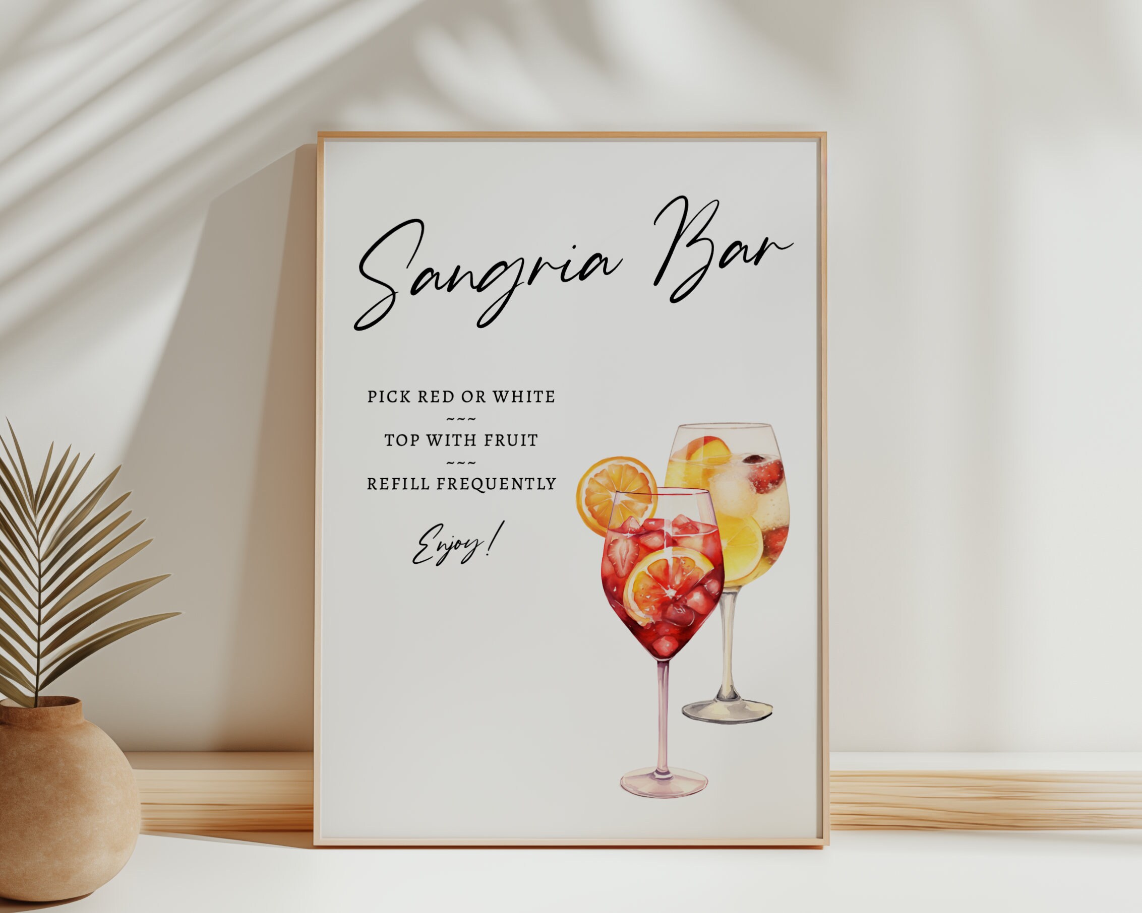 EDITABLE | Sangria Bar Sign Template, 0042AA - Etsy