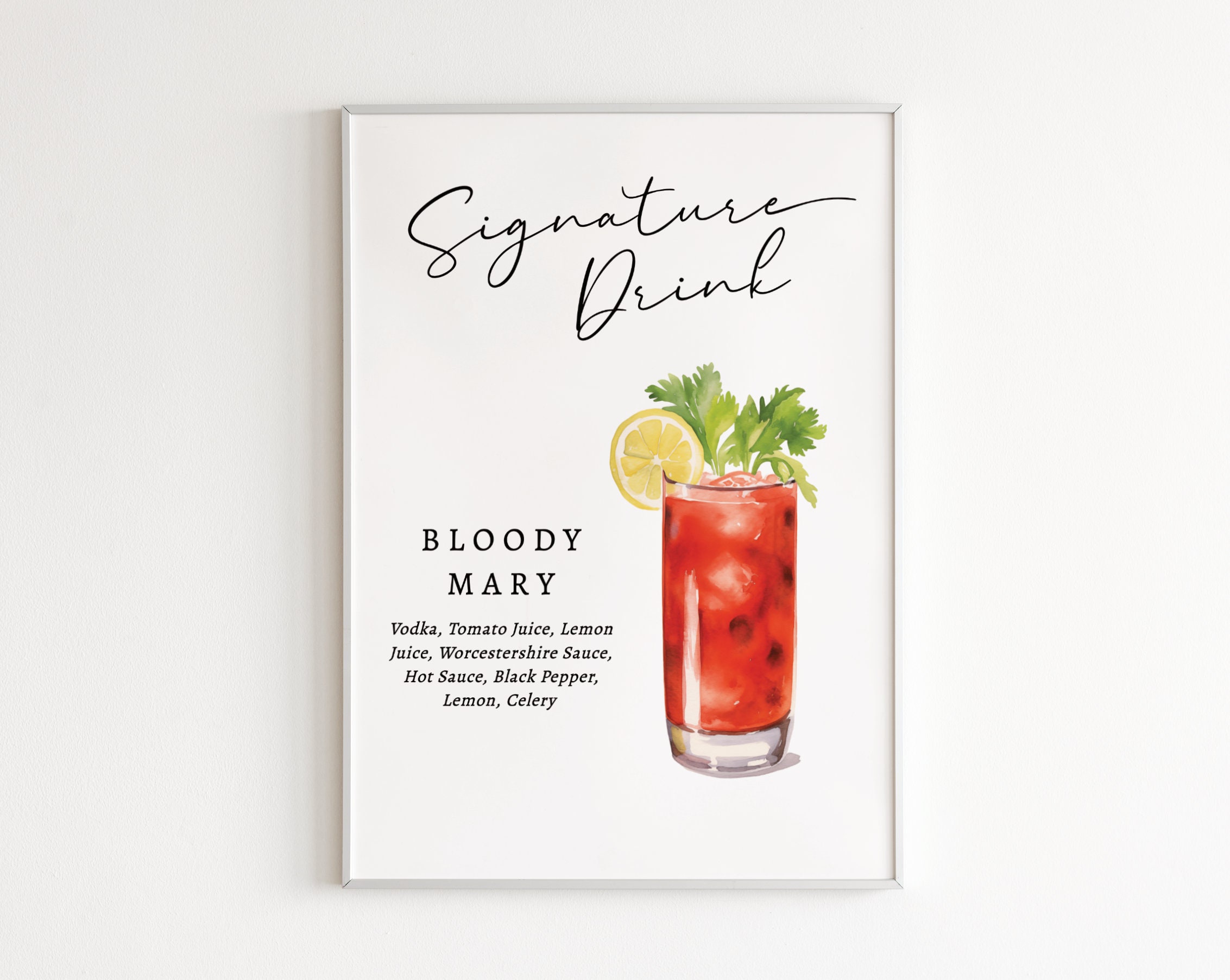 EDITABLE | Bloody Mary Bar Sign Template, 0042AA - Etsy