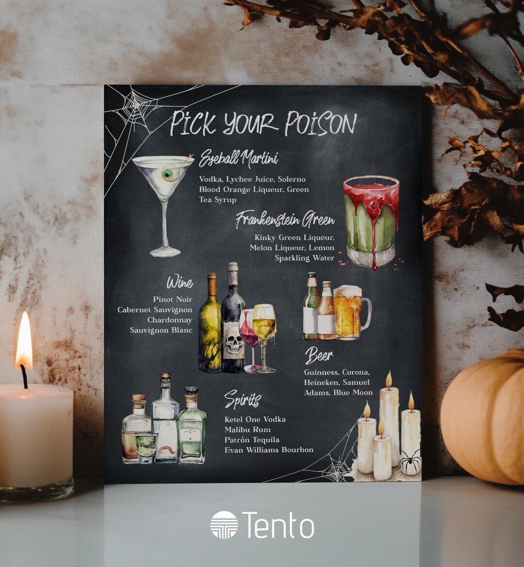 EDITABLE | Halloween Bar Menu Template, 0041AA - Etsy