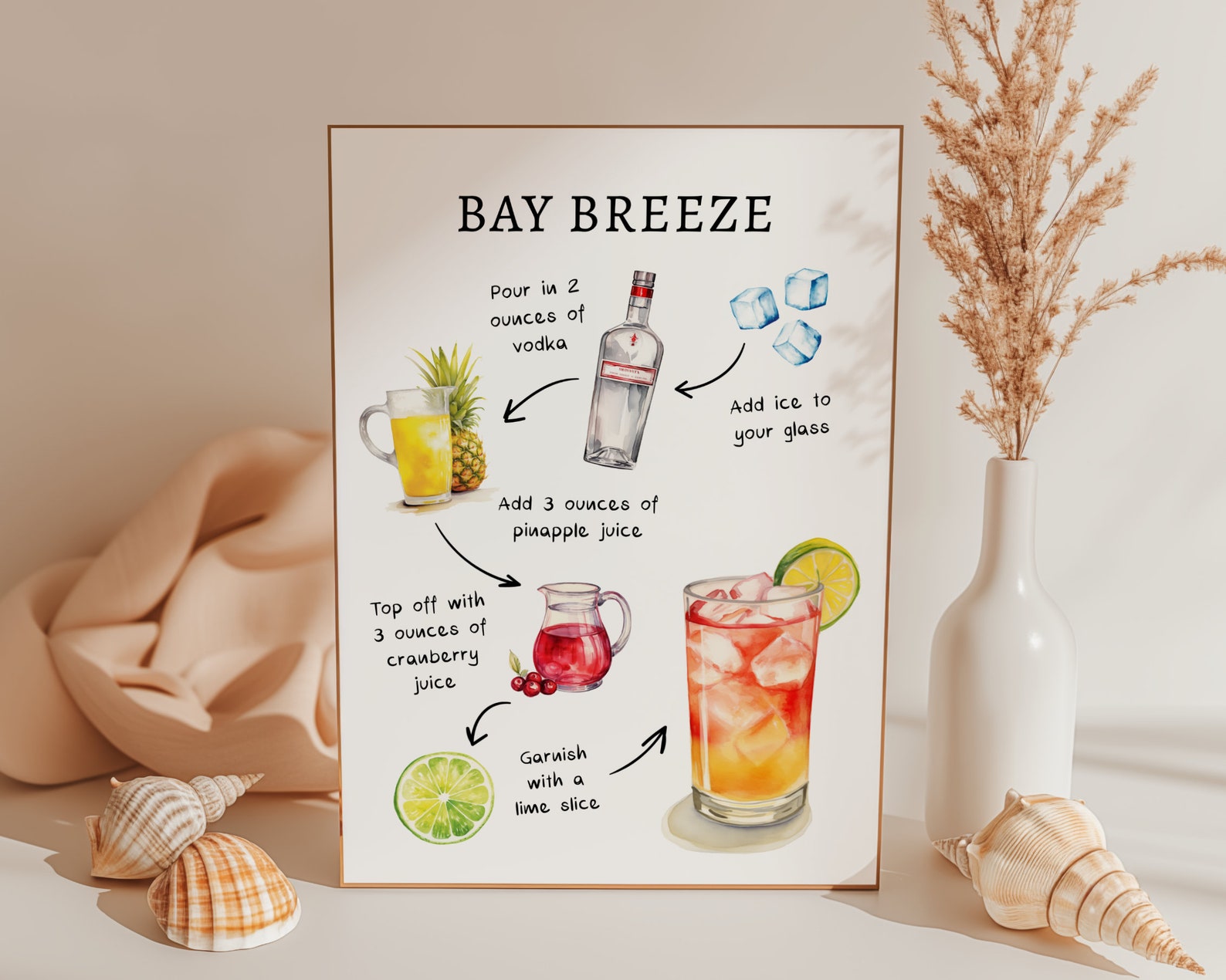 EDITABLE | Bay Breeze Bar Sign Template, 0042AA - Etsy