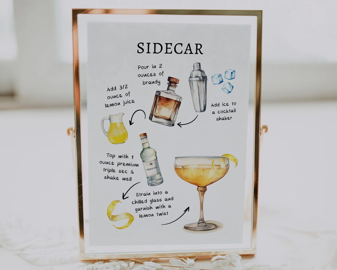 EDITABLE | Sidecar Bar Sign Template, 0042AA - Etsy