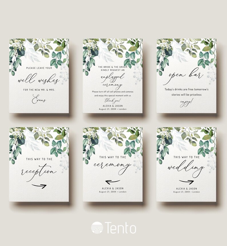 EDITABLE | Eucalyptus Custom Sign Template, 0006AA - Etsy