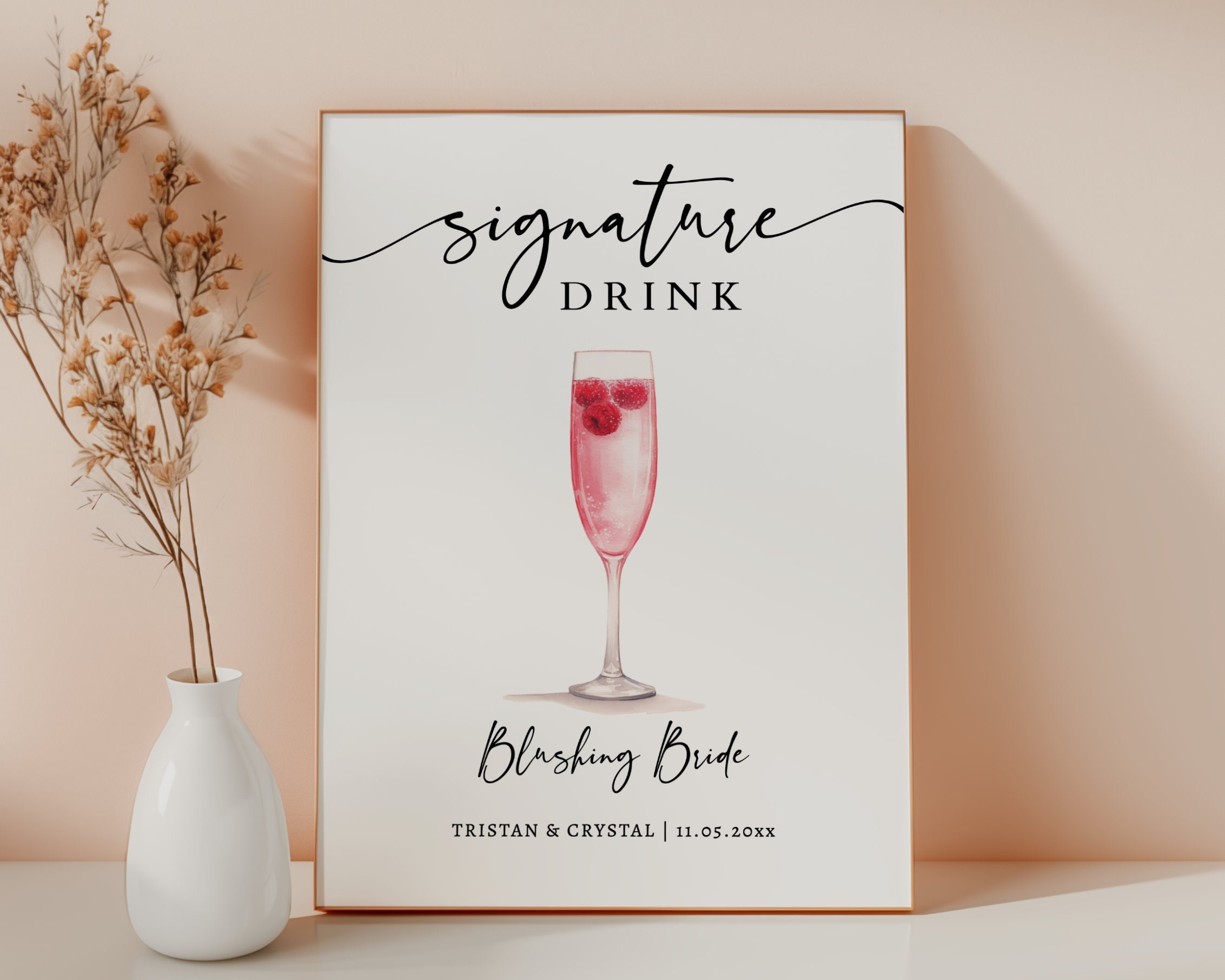 EDITABLE Blushing Bride Bar Sign Template, 0042AA - Etsy