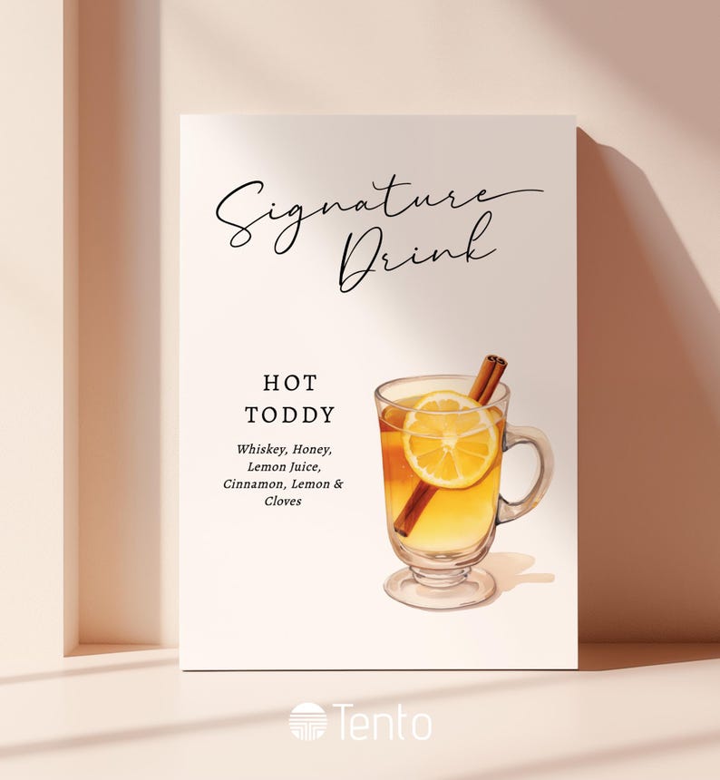 Hot Toddy Cocktail Bar Sign, Editable Template, 0042AA - Etsy