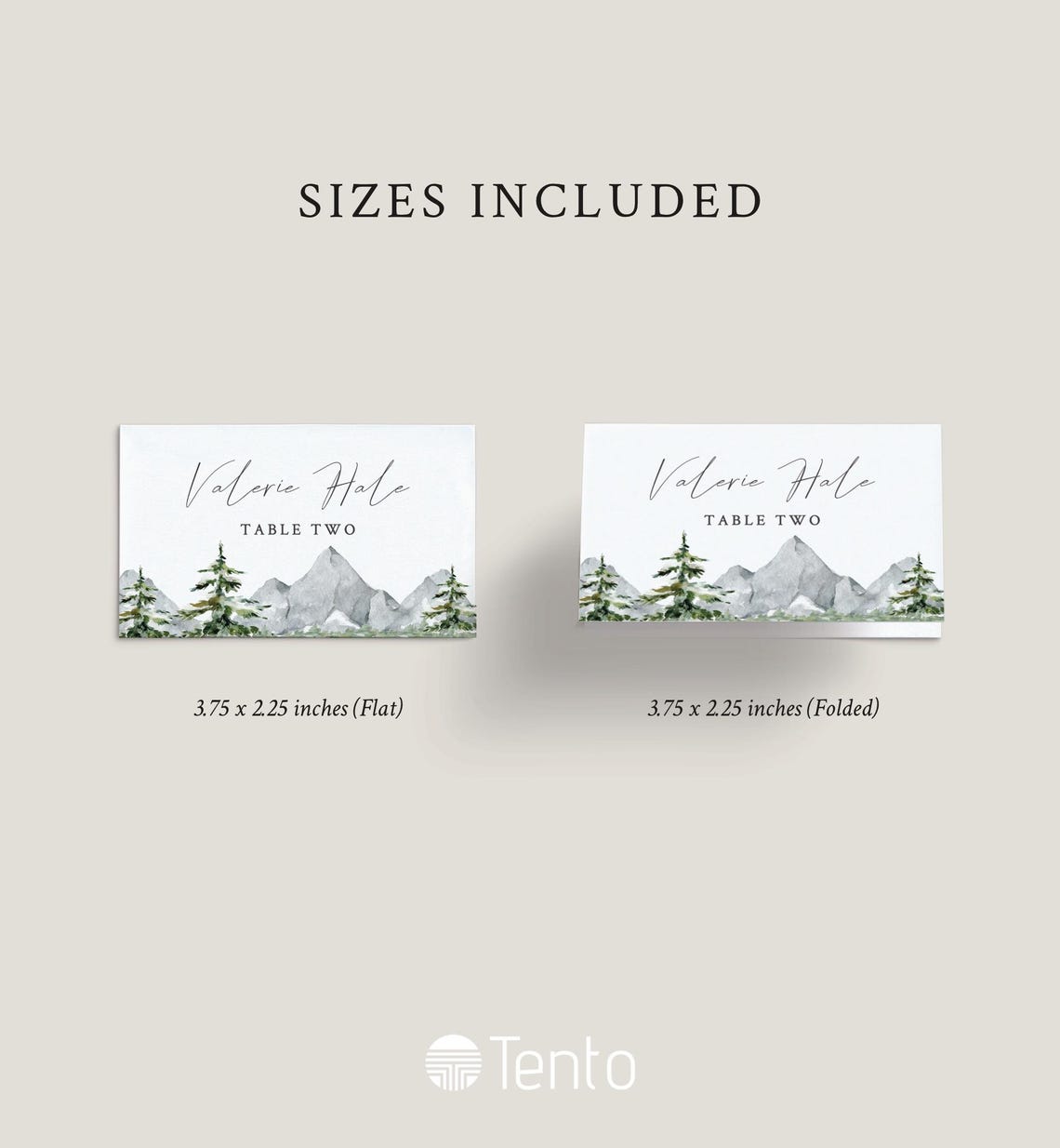EDITABLE | Mountain Place Card Template, 0018AA - Etsy