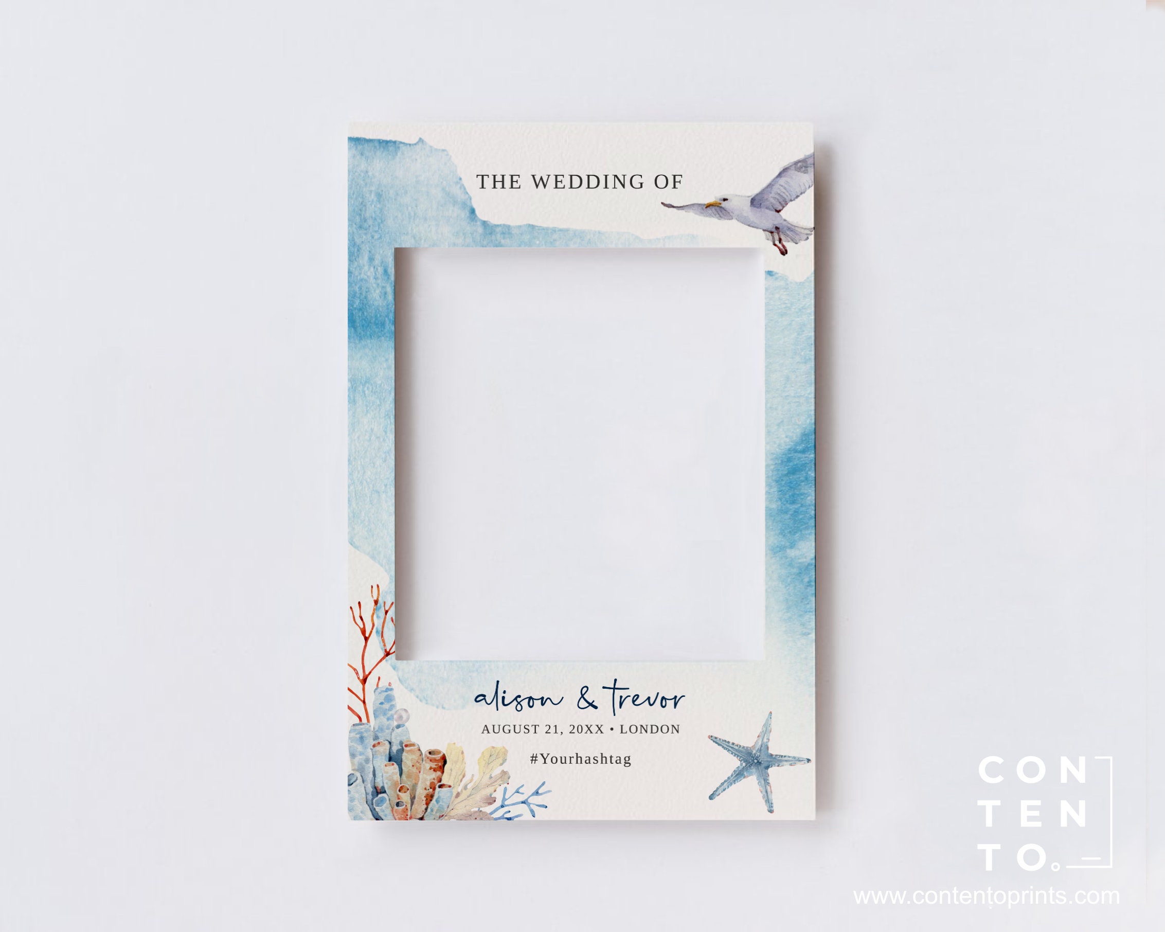 EDITABLE Ocean Photo Booth Frame Template, 0012AA - Etsy