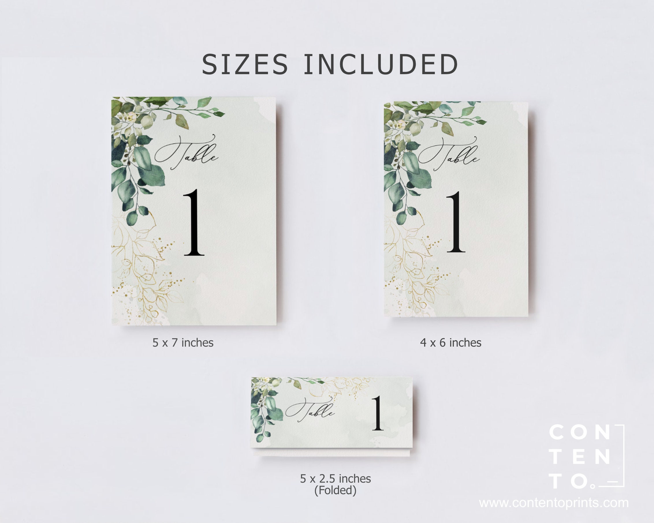 EDITABLE Eucalyptus and Gold Table Number Template 0004AA - Etsy