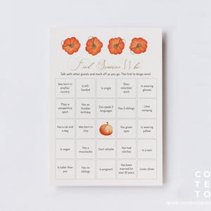 EDITABLE | Find Someone Who Bingo Template, Pumpkin Game, 0015AA - Etsy ...