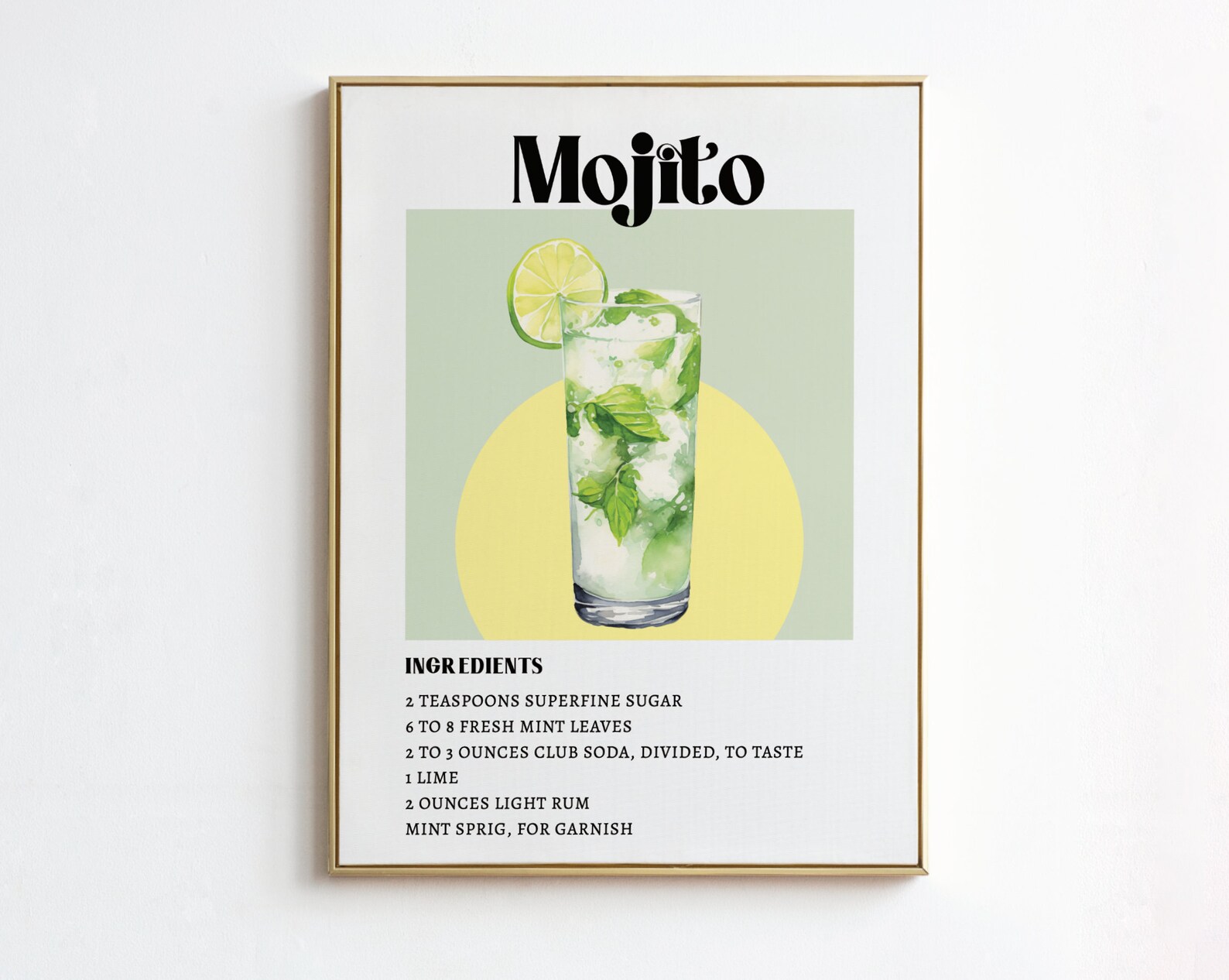 EDITABLE | Mojito Bar Sign Template, 0042AA - Etsy