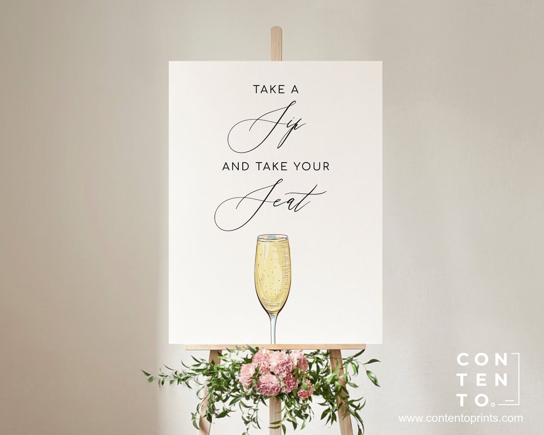EDITABLE Sip and Be Seated Sign Template, 0007AA - Etsy