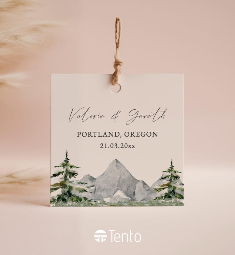 EDITABLE | Mountain Favor Tag Template, 0018AA - Etsy