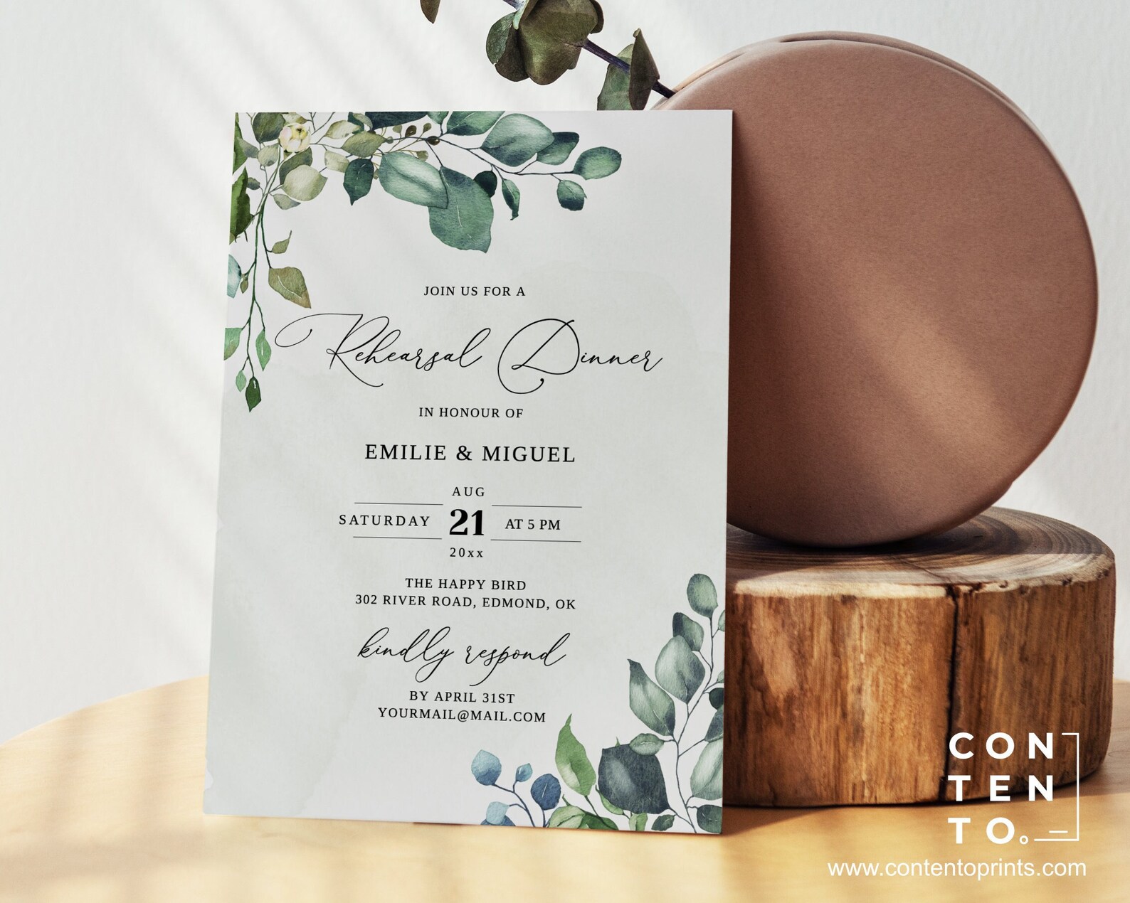 EDITABLE Eucalyptus Rehearsal Dinner Invitation Template - Etsy