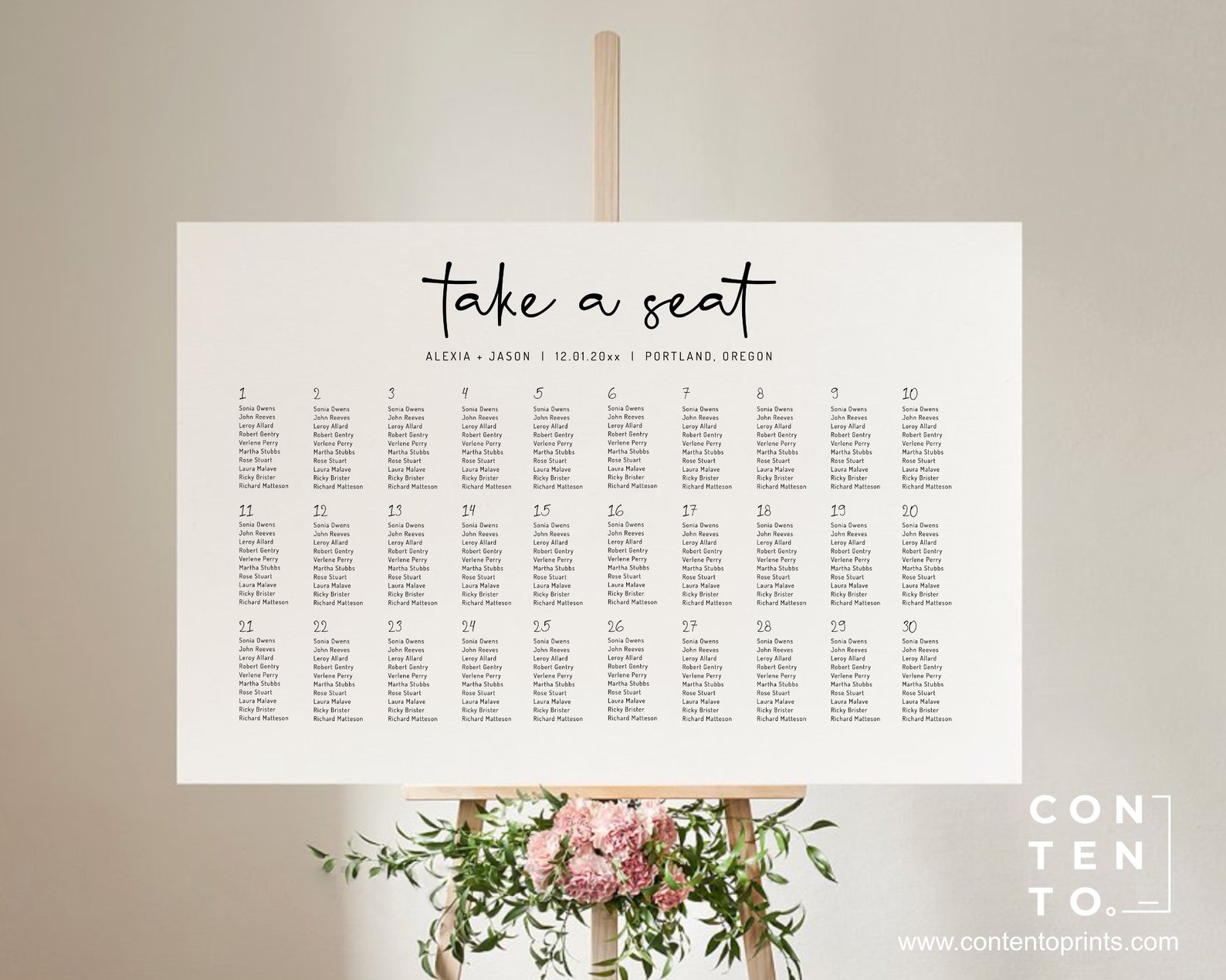 EDITABLE Minimalist Seating Chart Template, Alphabetical and Table ...