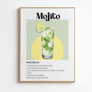 EDITABLE Mojito Bar Sign Template, 0042AA - Etsy
