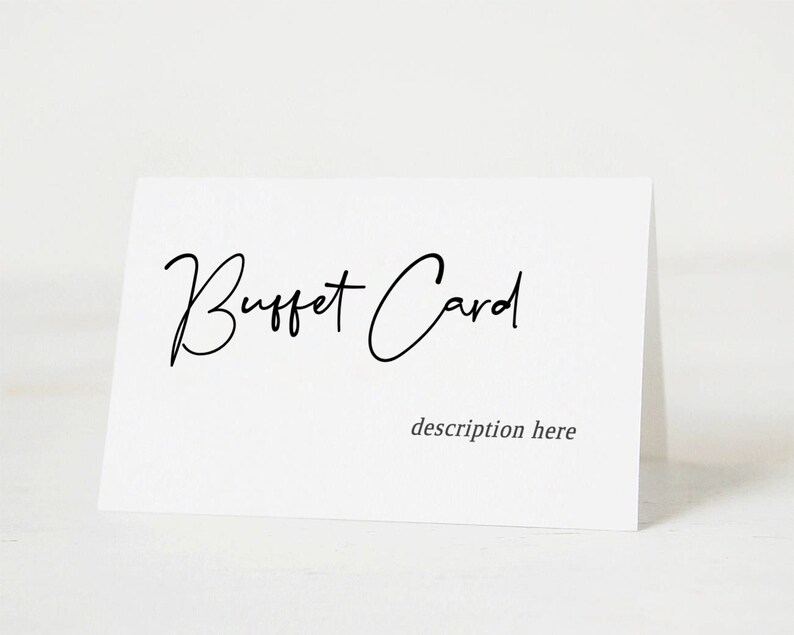 EDITABLE Minimalist Buffet Card Template 0001AA - Etsy
