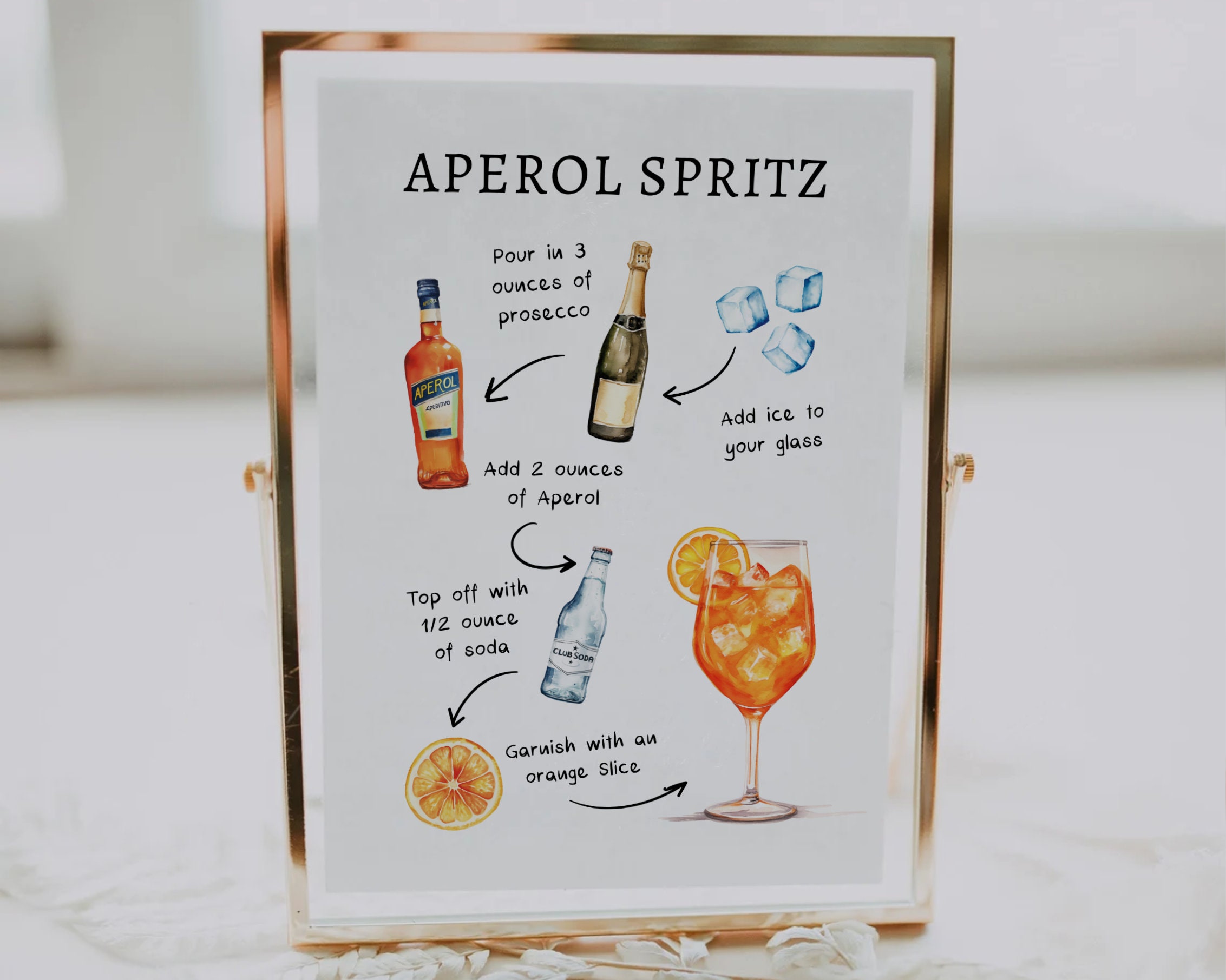 EDITABLE Aperol Spritz Bar Sign Template, 0042AA - Etsy Canada