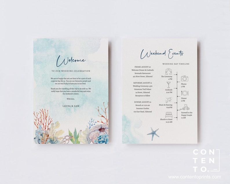 EDITABLE Coral Wedding Program Template 0012AA - Etsy