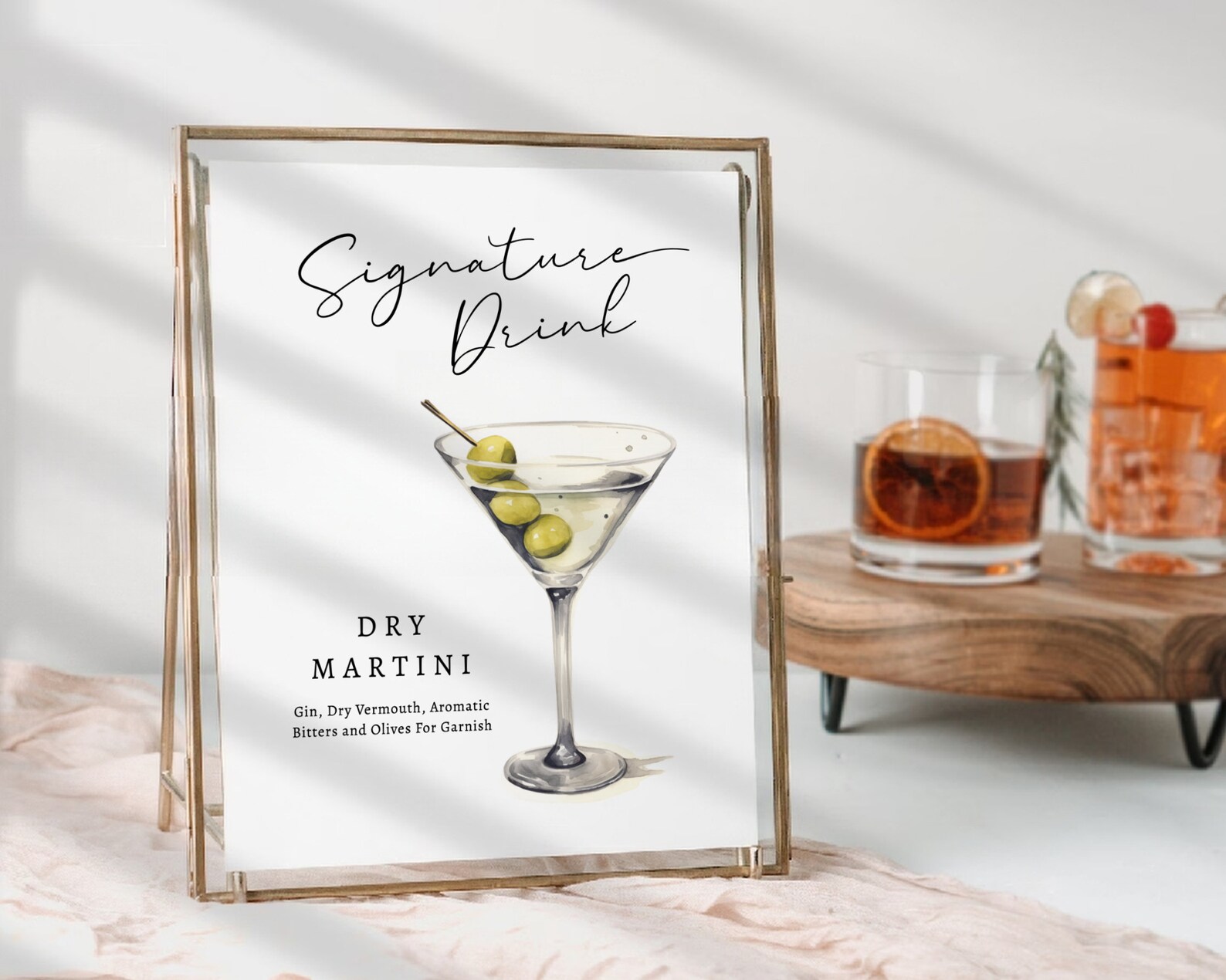 EDITABLE | Dry Martini Bar Sign Template, 0042AA - Etsy