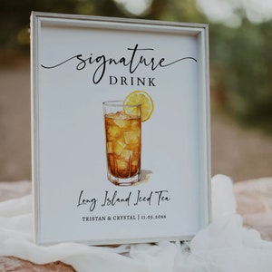 EDITABLE | Long Island Iced Tea Bar Sign Template, 0042AA - Etsy