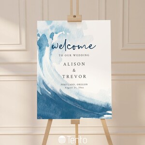 EDITABLE | Ocean Welcome Sign Template, 0012AA - Etsy