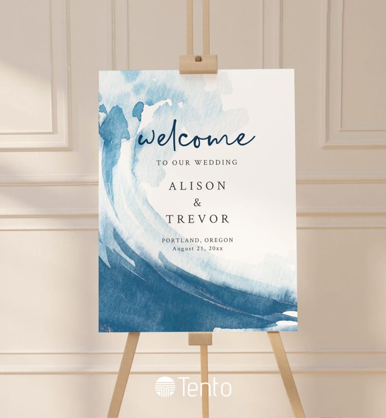 EDITABLE | Ocean Welcome Sign Template, 0012AA - Etsy