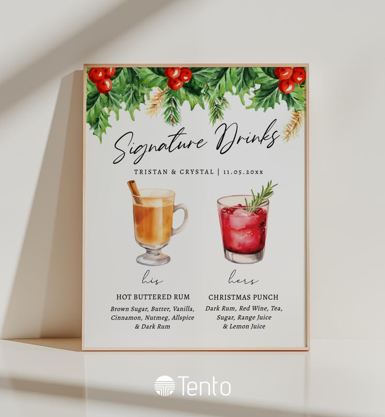EDITABLE | Christmas Bar Sign Template, 0042AA - Etsy