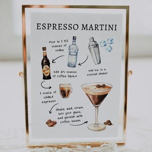 EDITABLE | Espresso Martini Bar Sign Template, 0042AA - Etsy