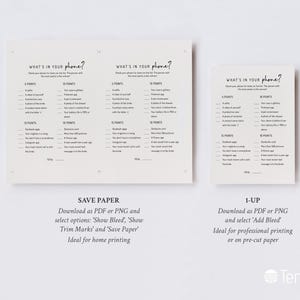 EDITABLE | What's in Your Phone Game Template, Minimalist Bachelorette ...