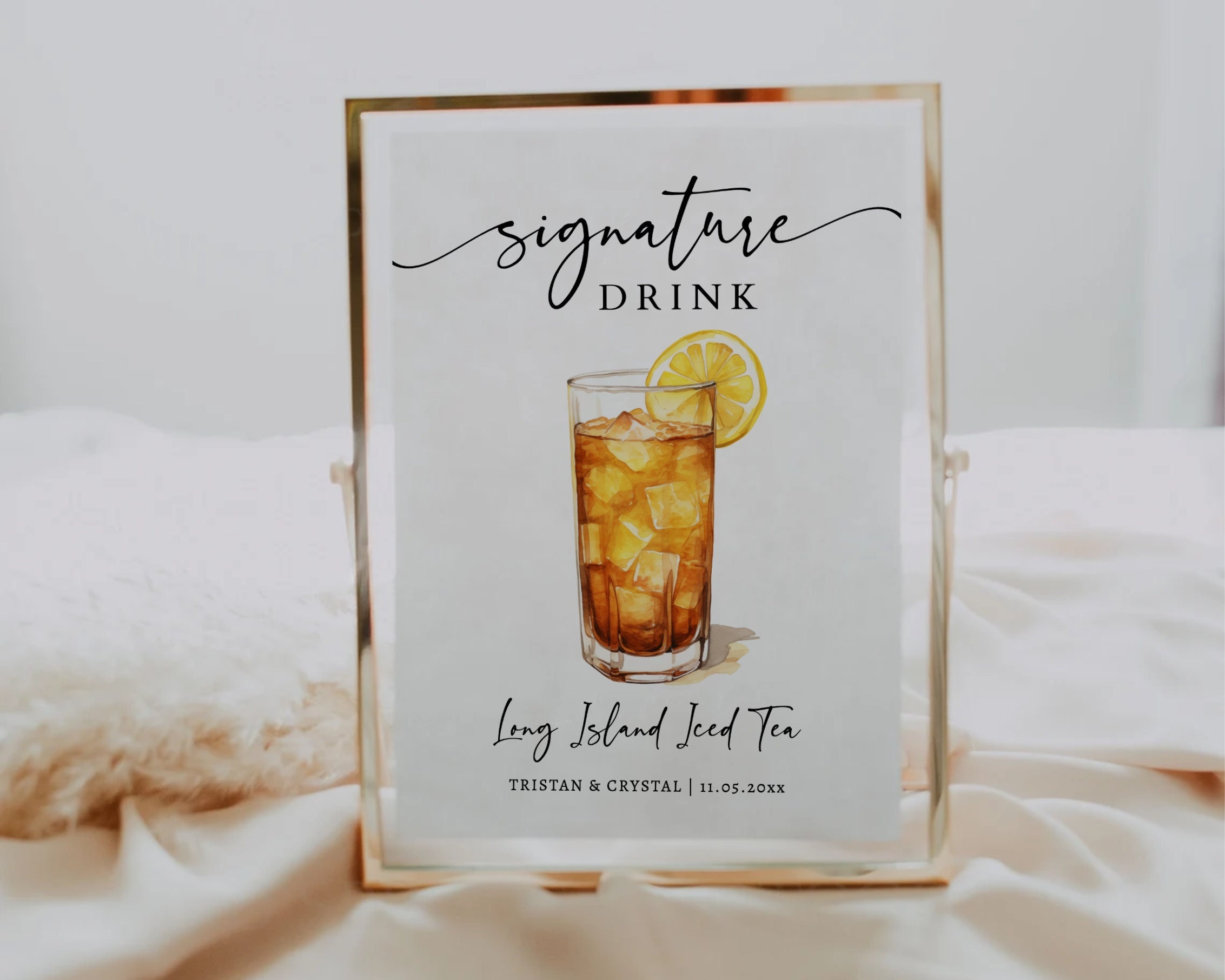 EDITABLE Long Island Iced Tea Bar Sign Template, 0042AA - Etsy